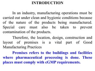 Premises - Part of Good Manufacturing Practices | PPTX
