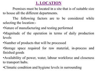Premises - Part of Good Manufacturing Practices | PPTX
