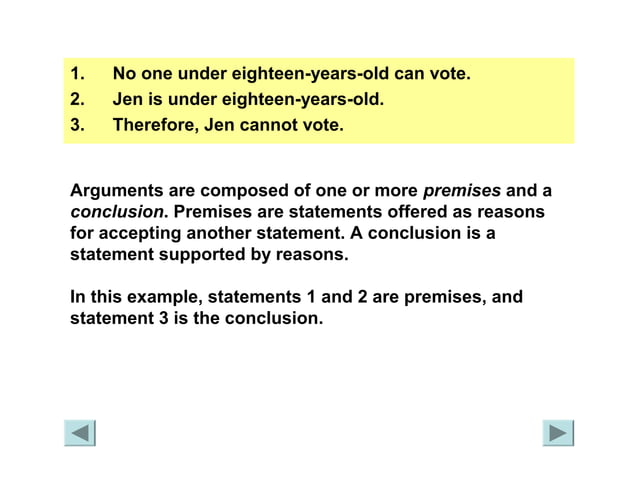 Premises and Conclusions | PPT