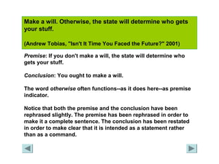 Premises and Conclusions | PPT