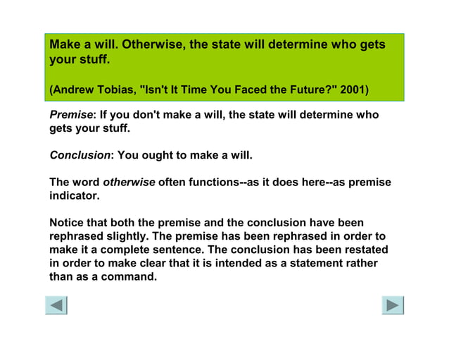 Premises and Conclusions | PPT