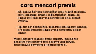 Dasar Penulisan Stand Up Comedy (Premis, Setup, Punchline) | PPT