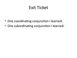 Understanding Coordinating and Subordinating Conjunctions: Grade 4 ...
