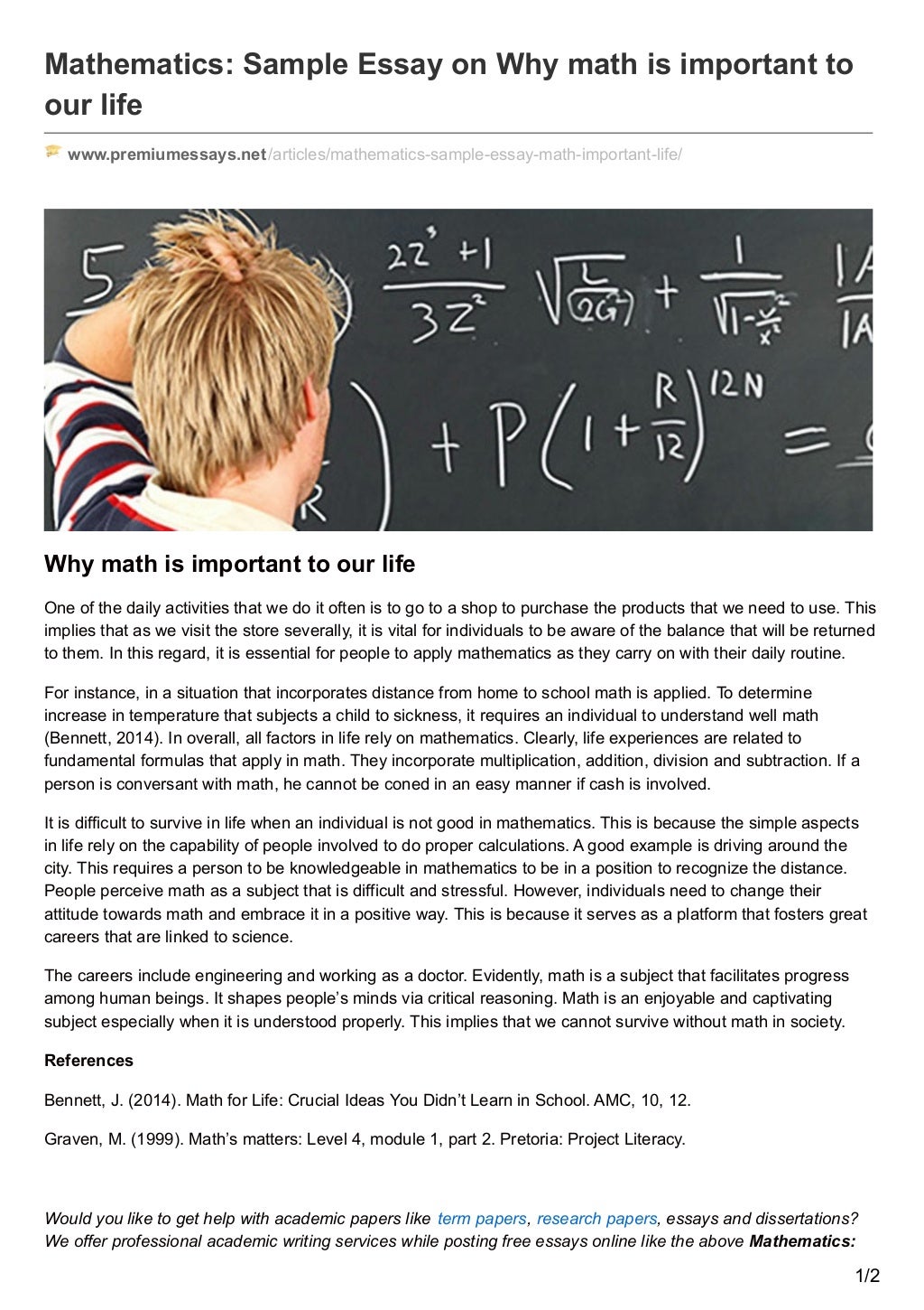 Premiumessays Mathematics Sample Essay On Why Math Is Important To Premiumessays Mathematics Sample Essay On Why Math Is Important To