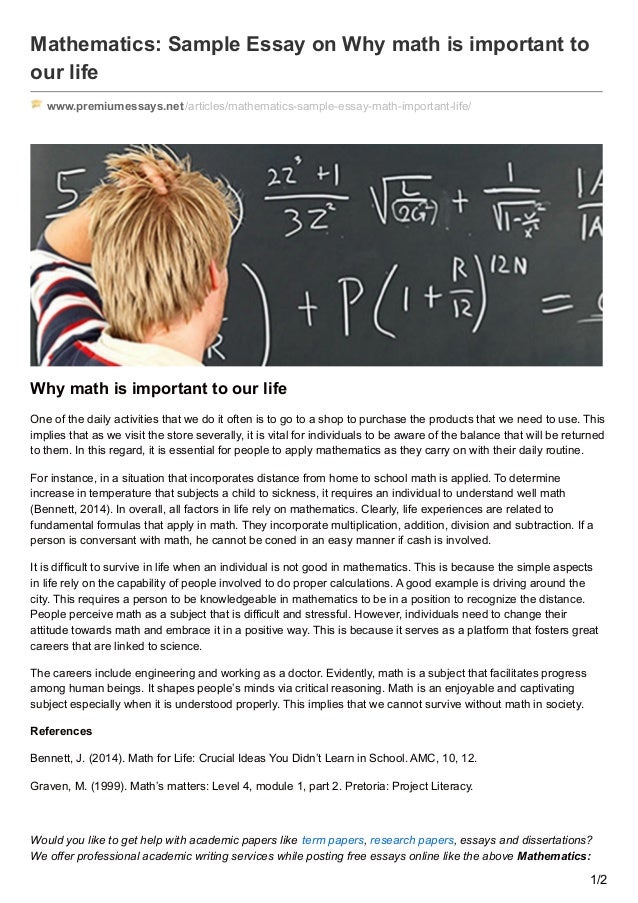Premiumessays Mathematics Sample Essay On Why Math Is Important T Premiumessays Mathematics Sample Essay On Why Math Is Important T