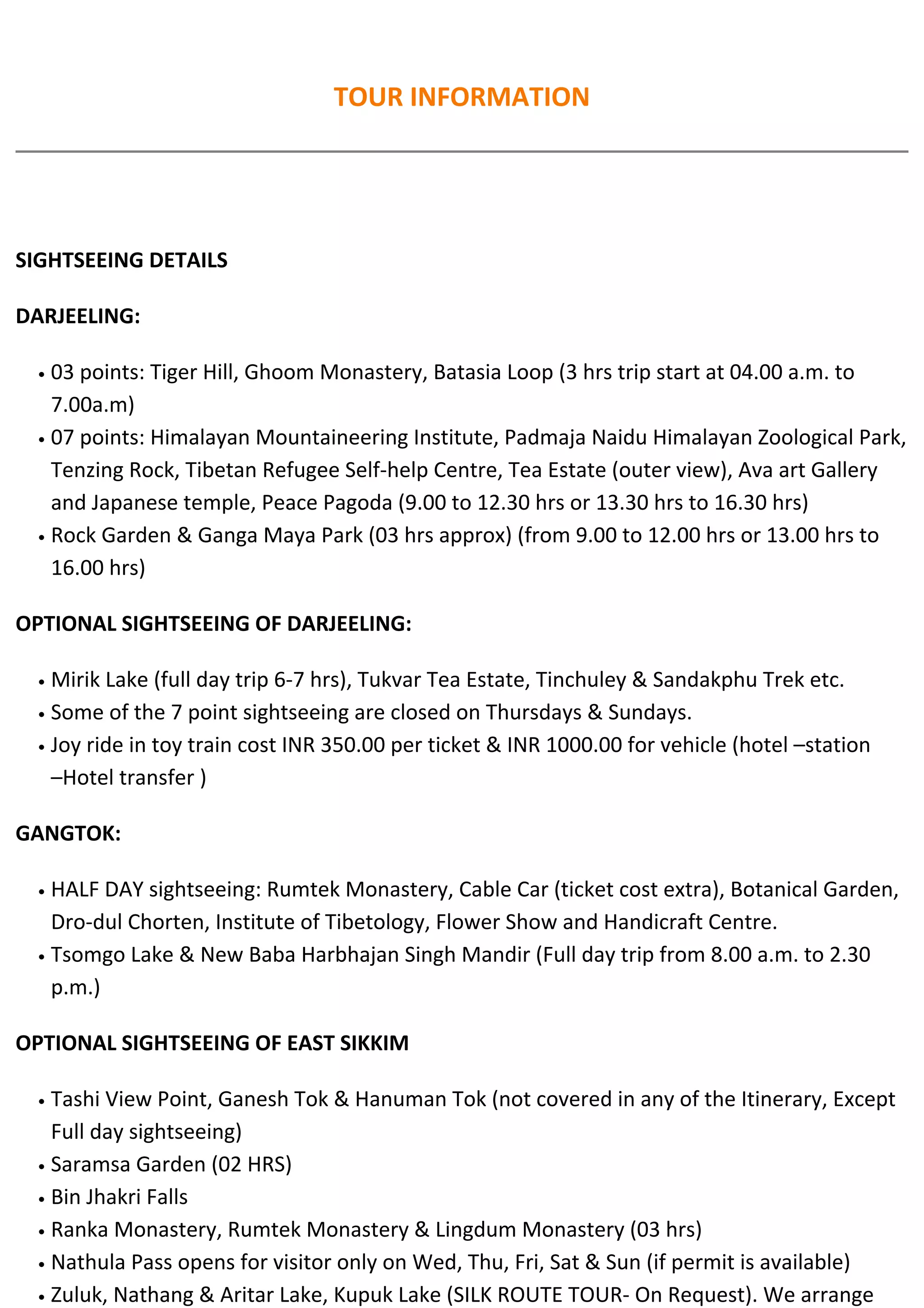 Sikkim Summer Tour Packages – Ajay Modi Travels | PDF