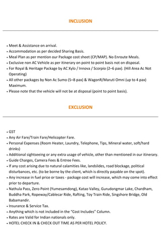 Sikkim Summer Tour Packages – Ajay Modi Travels | PDF