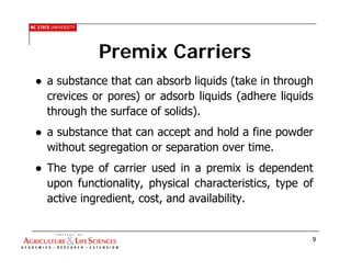 Premix of Poultry Feed used at feed mill | PDF