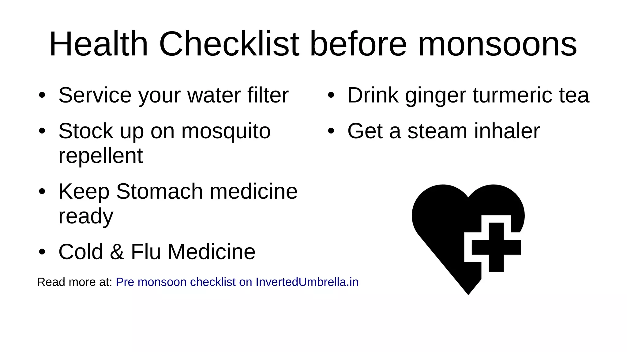 Pre monsoon checklist for Home, Health, Cars in India | ODP | Auto ...