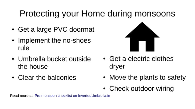 Pre monsoon checklist for Home, Health, Cars in India | ODP | Auto ...