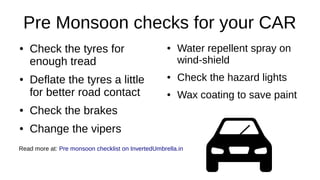Pre monsoon checklist for Home, Health, Cars in India | ODP | Auto ...