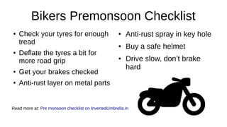 Pre monsoon checklist for Home, Health, Cars in India | ODP | Auto ...