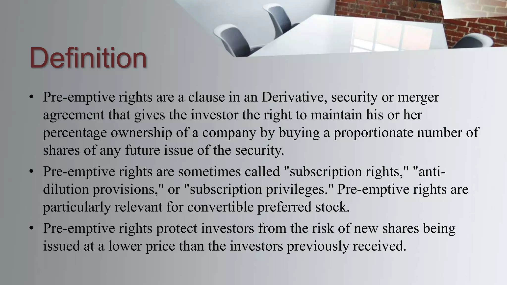 Pre-emptive right | PPTX