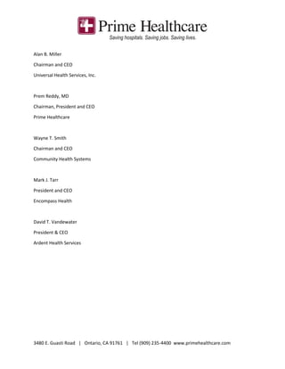 Dr. Prem Reddy, as Chair-Elect for 2021 Board of Directors | PDF