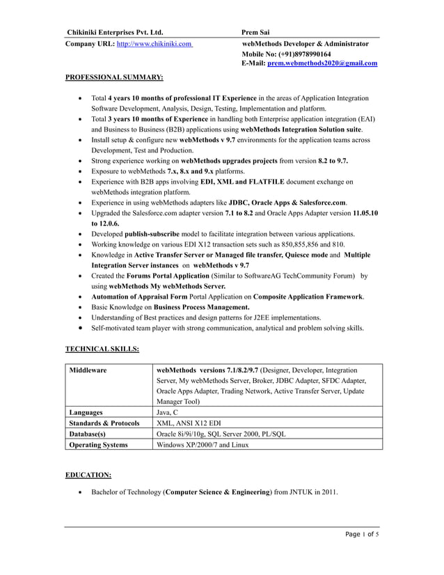 Prem sai resume | PDF