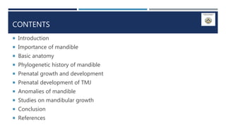 Prenatal development of mandible | PPTX