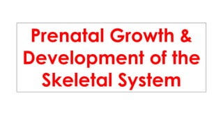 Prenatal development of skeletal system | PPT