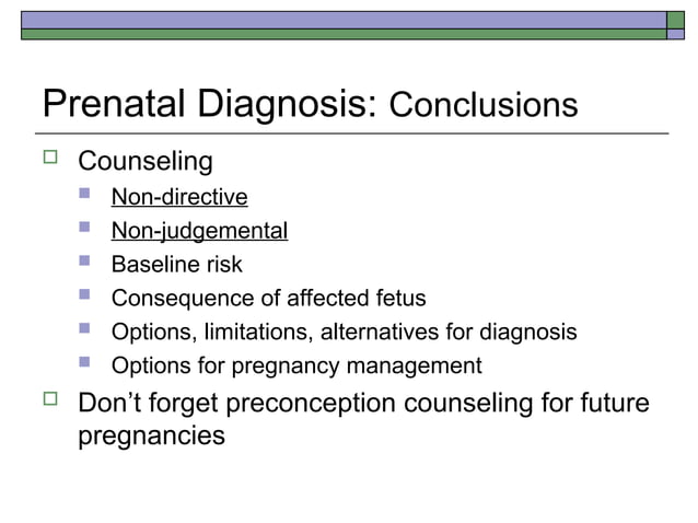 Prenatal Diagnosis for birth defect at fetus | PPT