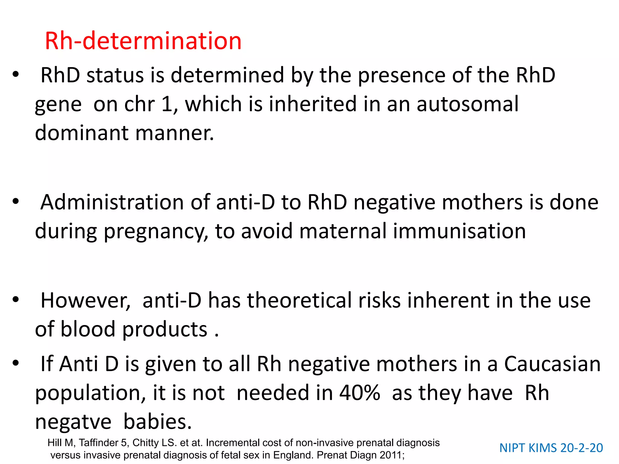 Prenatal foetal genetic diagnosis using maternal blood sample ppt | PPTX
