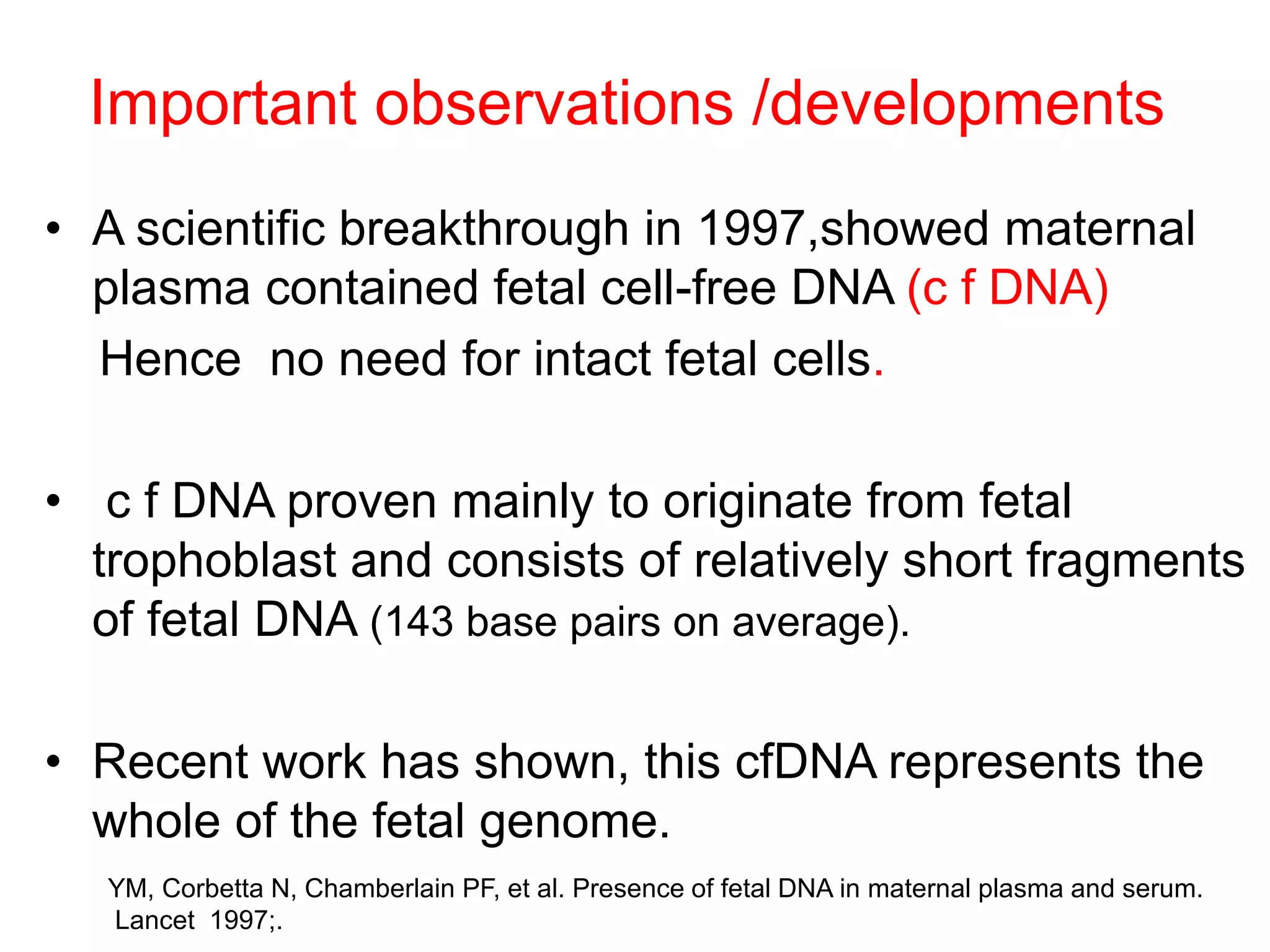 Prenatal foetal genetic diagnosis using maternal blood sample ppt | PPTX