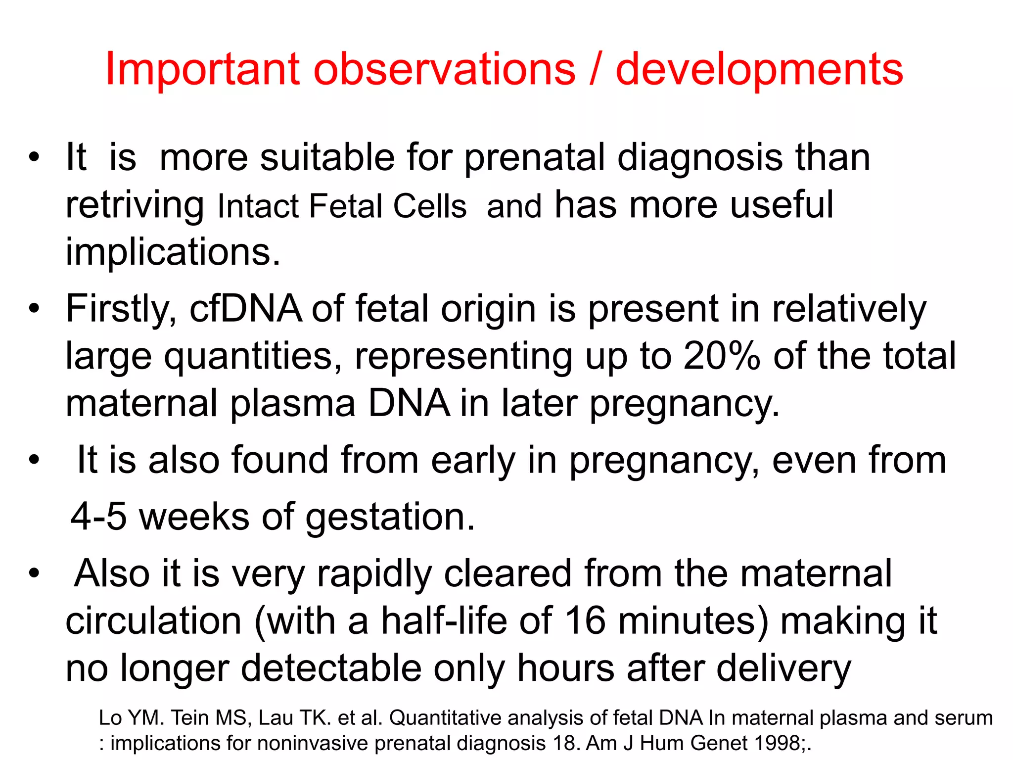 Prenatal foetal genetic diagnosis using maternal blood sample ppt | PPTX