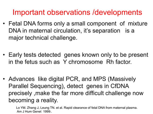 Prenatal foetal genetic diagnosis using maternal blood sample ppt | PPT