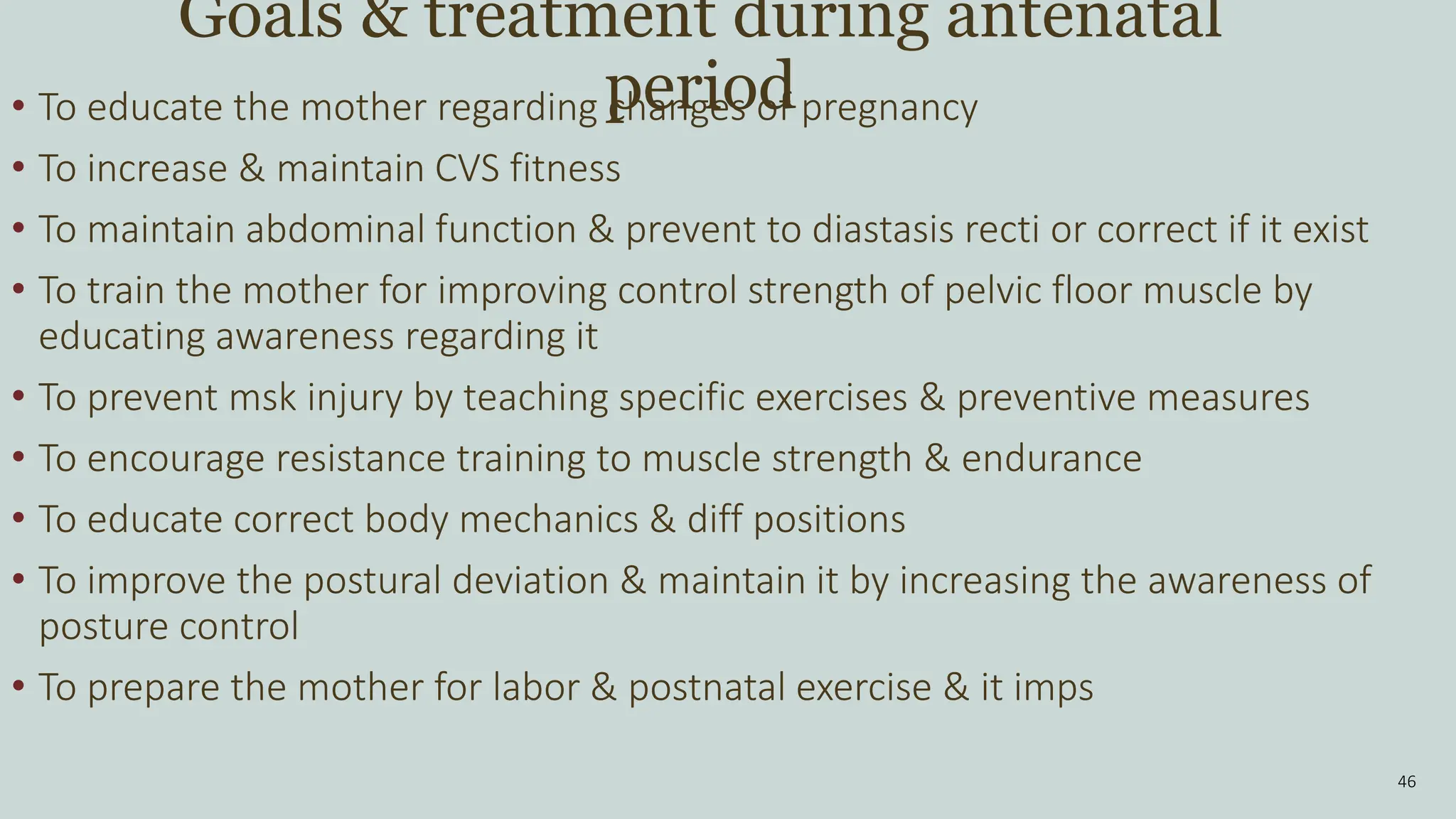 PRENATAL PHYSIOTHERAPY / antenatal pt management | PPTX