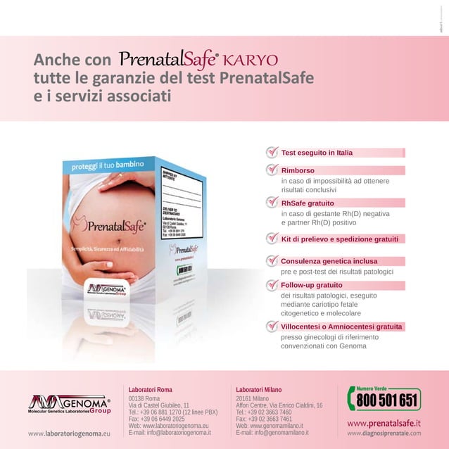 Prenatal safe Test a Monza - Centro Benvita | PDF
