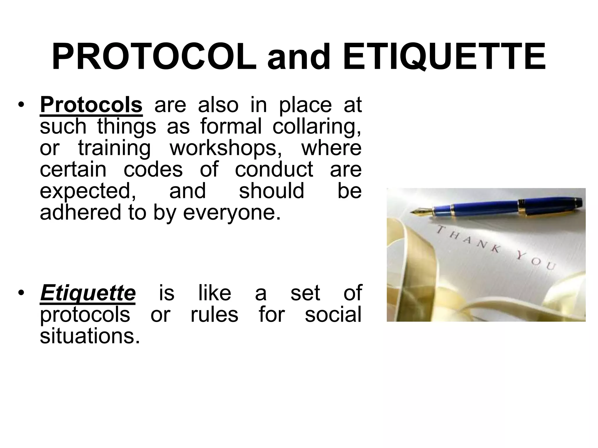 Protocol and Etiquette | PPTX