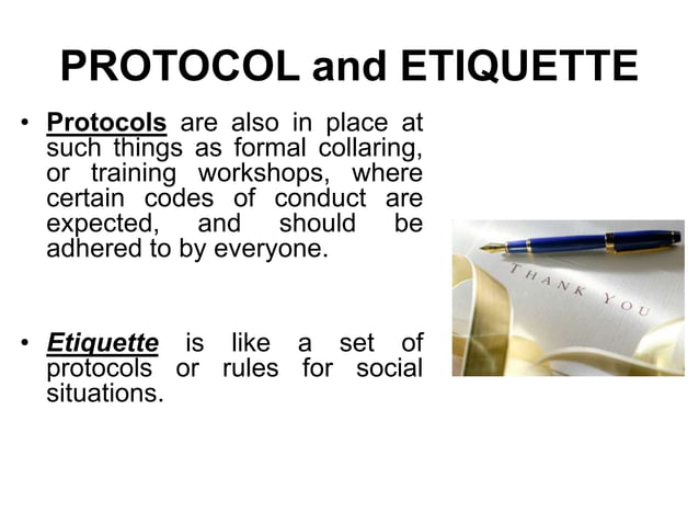 Protocol and Etiquette | PPTX | Wedding | Personal Celebrations & Life ...