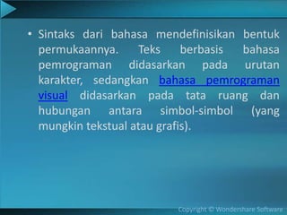 Prensentasi teknik kompilasi makalah syntax programming langgue | PPTX