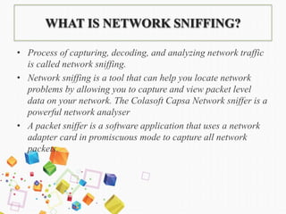 Prensentation on packet sniffer and injection tool | PPTX