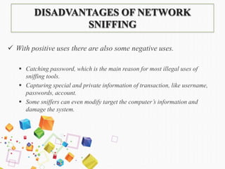 Prensentation on packet sniffer and injection tool | PPTX