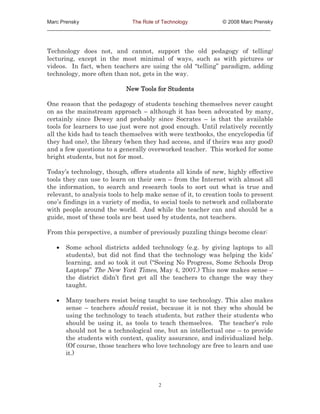 The Role of Technology | PDF