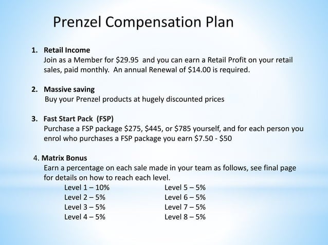 Prenzel compensation plan | PPT