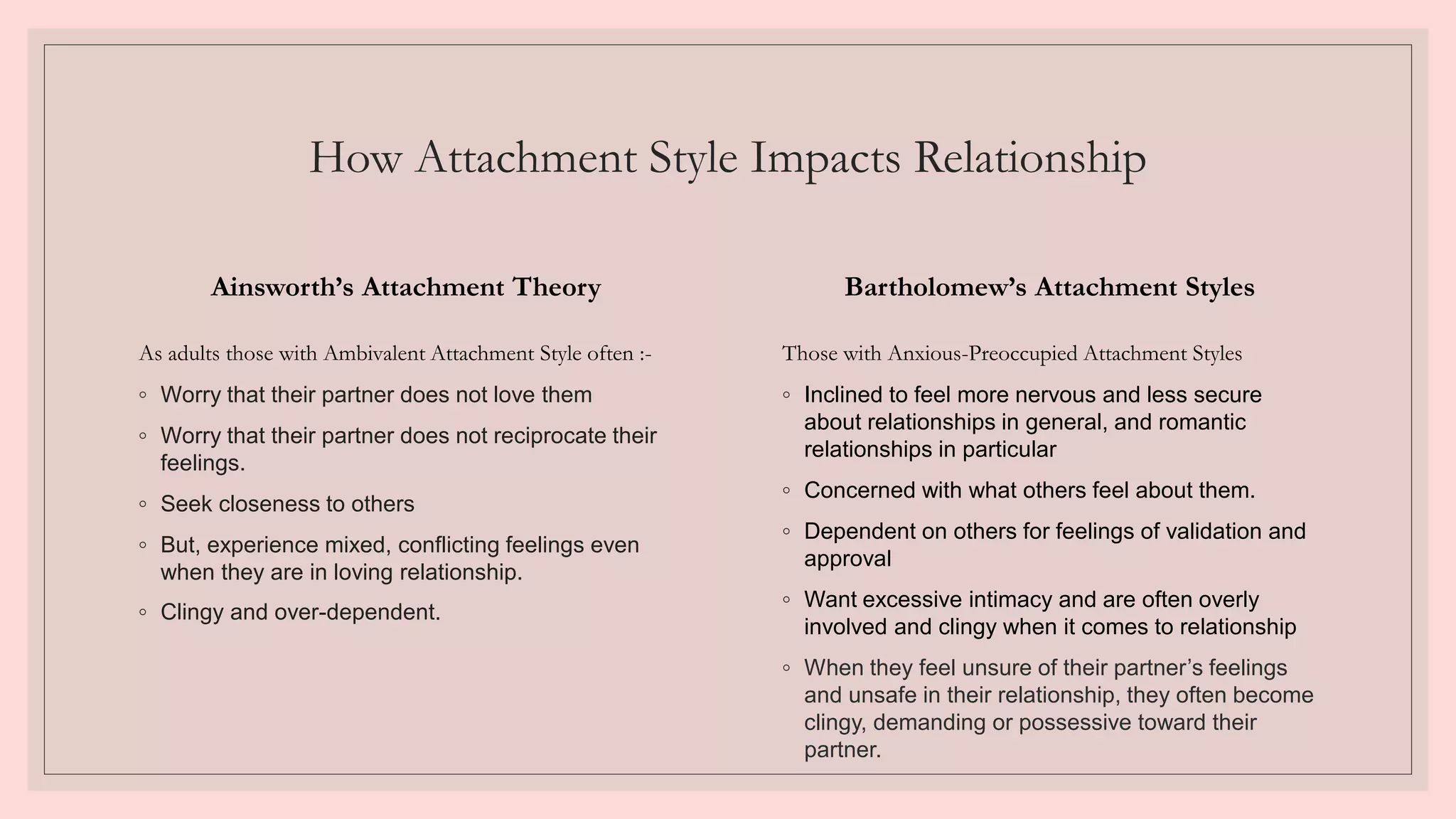 Preoccupied for Attachment Style | PPTX