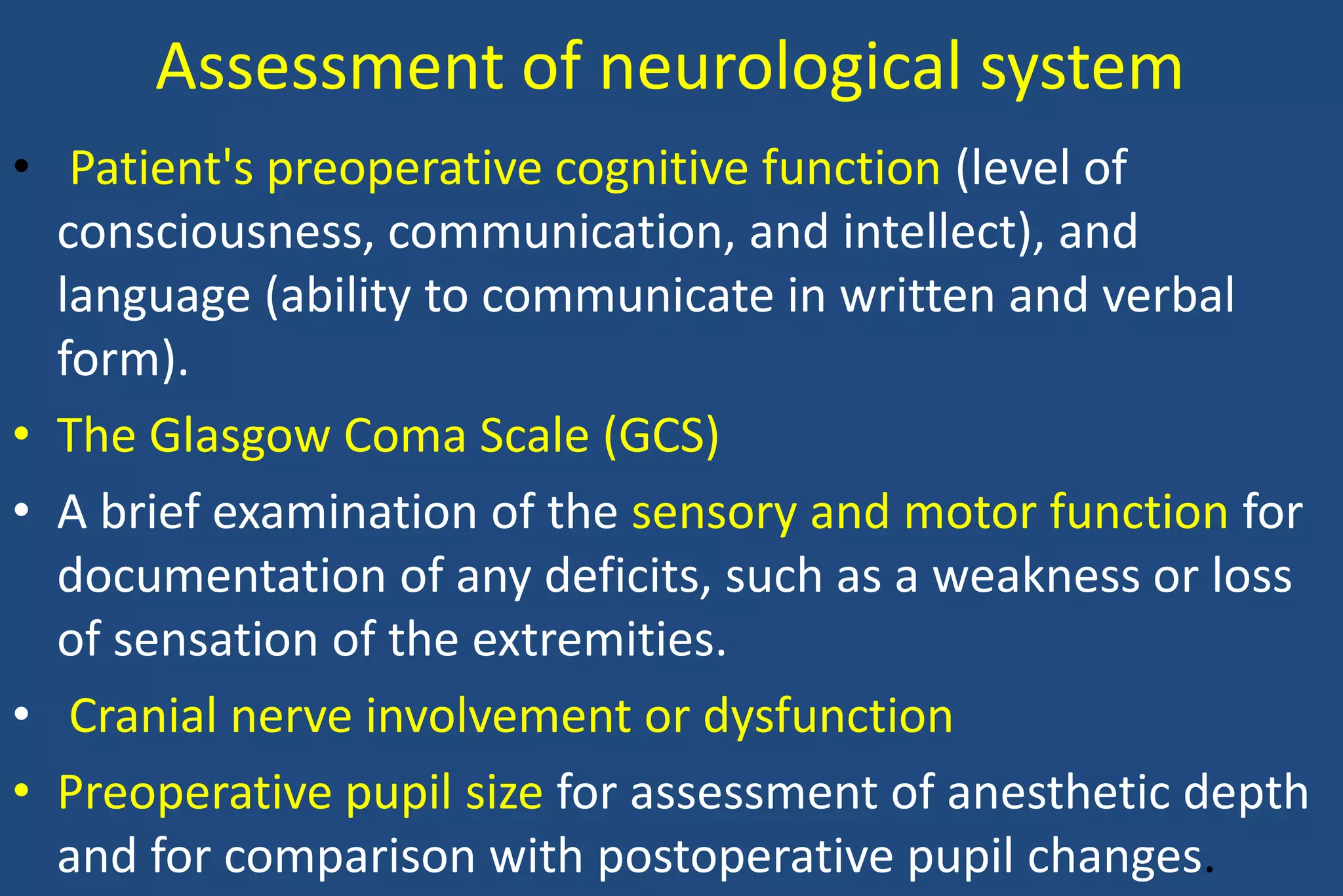 Preop.assessement in neurosurgery | PPT