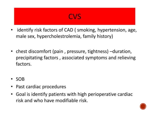 PRE-OPERATIVE RISK ASSESSMENT PATIENTS. | PPTX