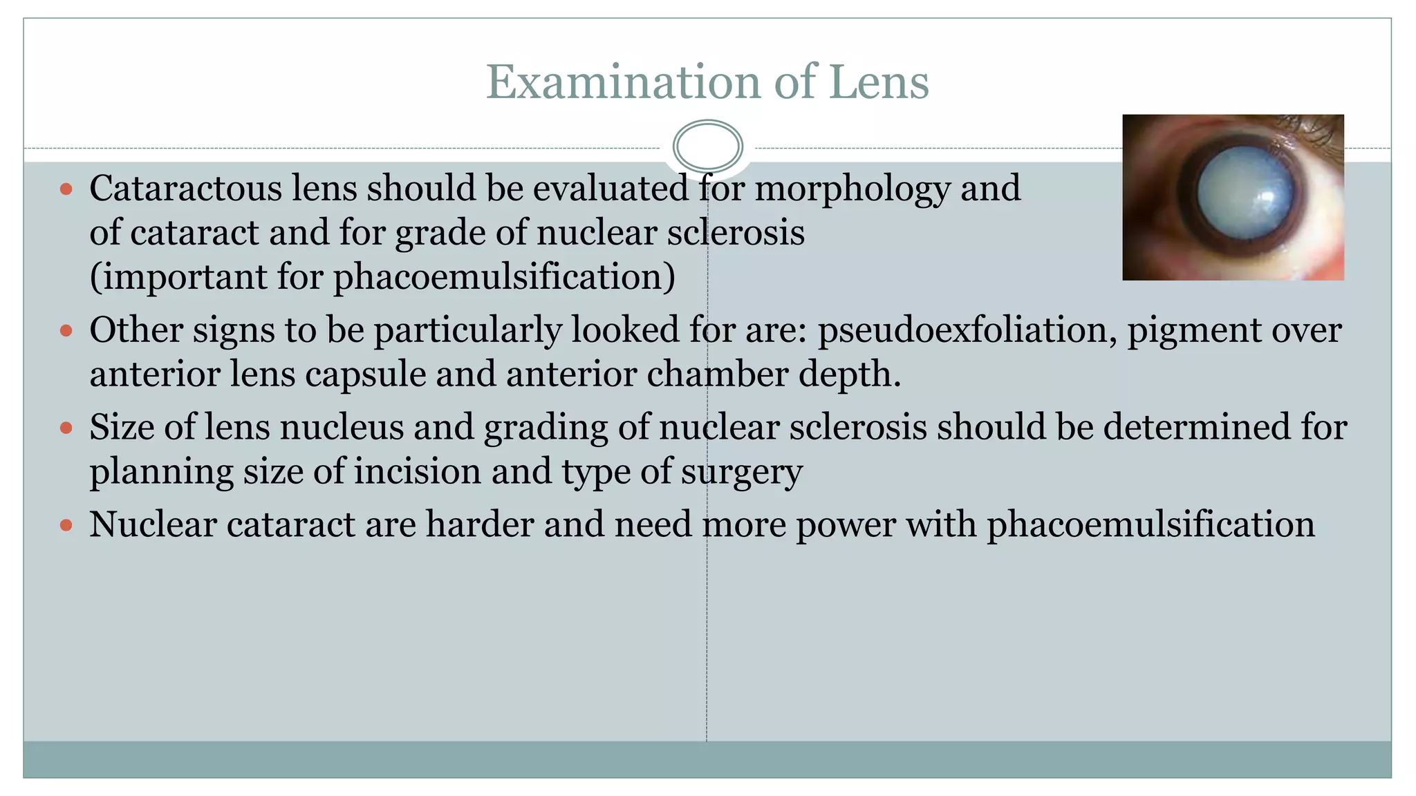 Pre-Op Assessment of Cataract | PPTX