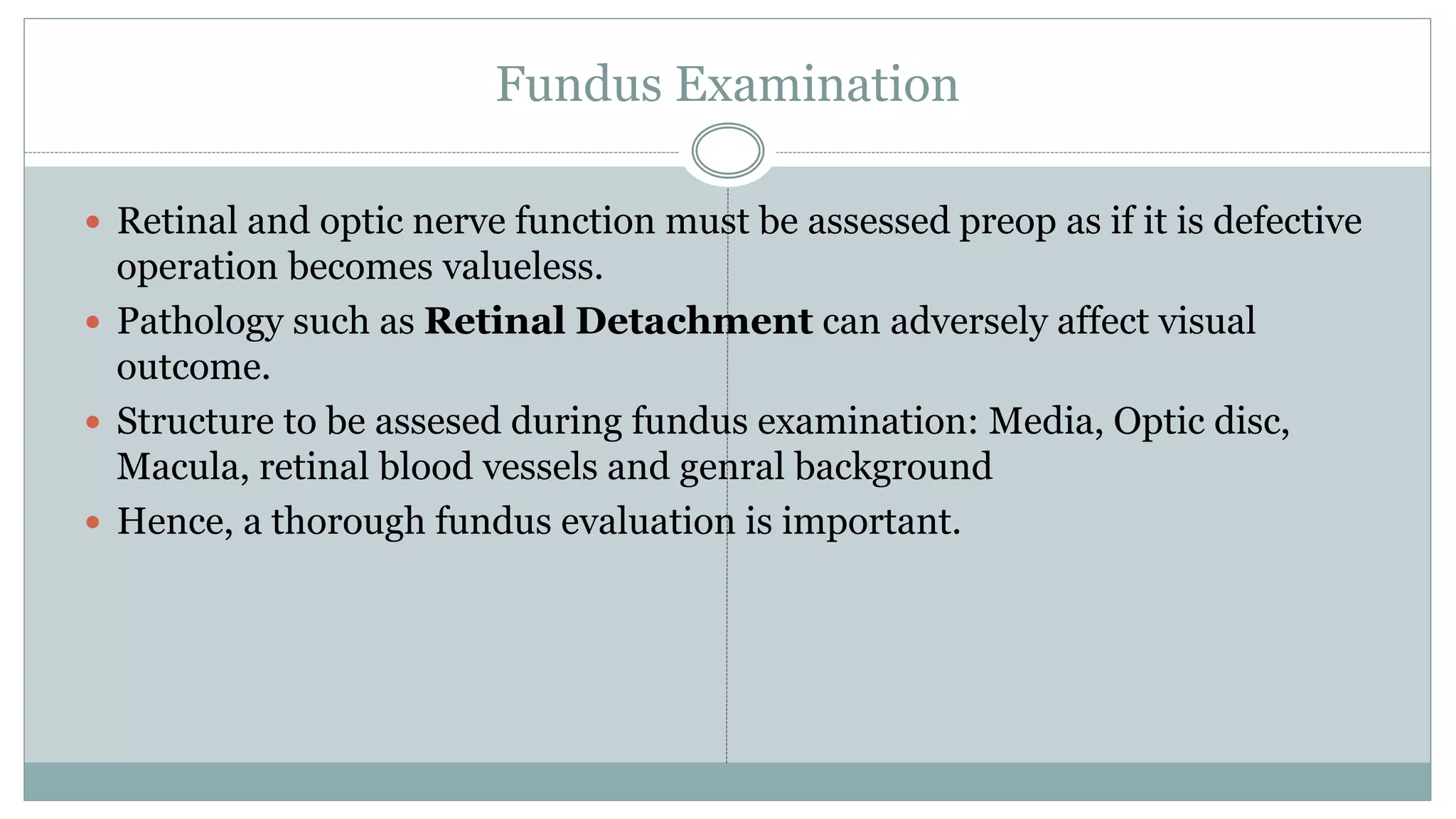 Pre-Op Assessment of Cataract | PPTX