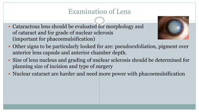 Pre-Op Assessment of Cataract | PPTX