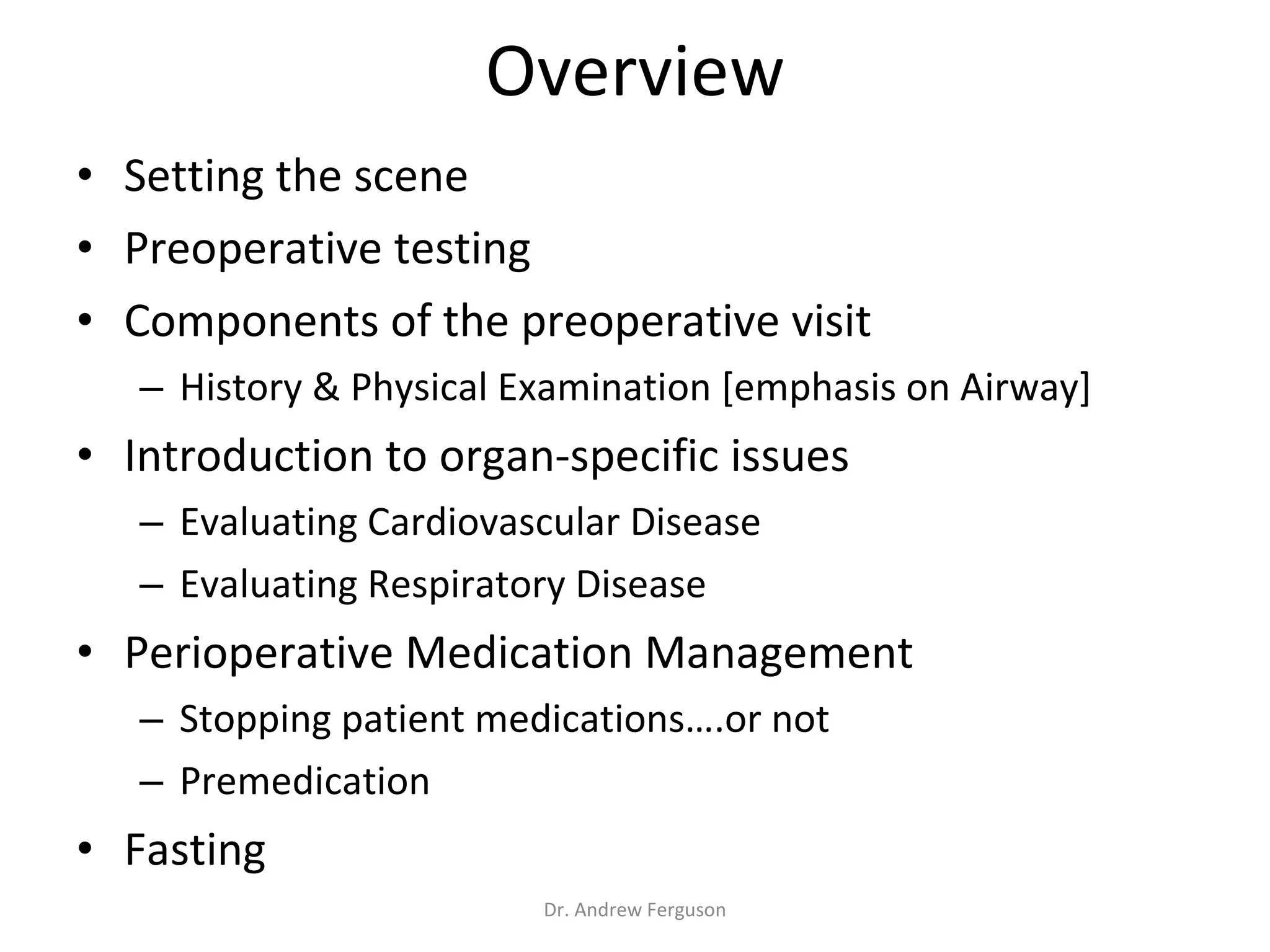 Preoperative Assessment (Intro) | PPT
