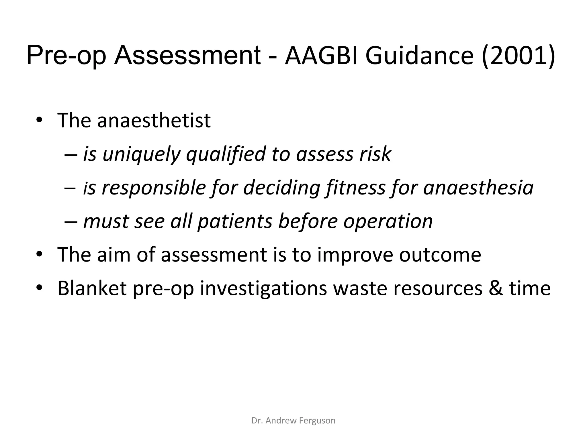 Preoperative Assessment (Intro) | PPT