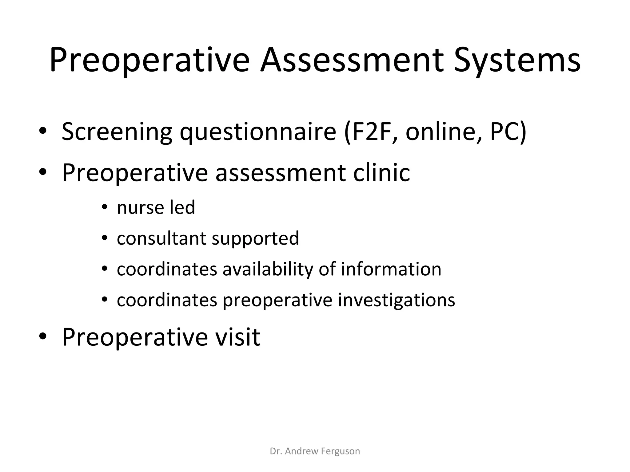 Preoperative Assessment (Intro) | PPT