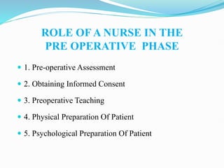 pre op care ppt for presentation of medsurg | PPTX