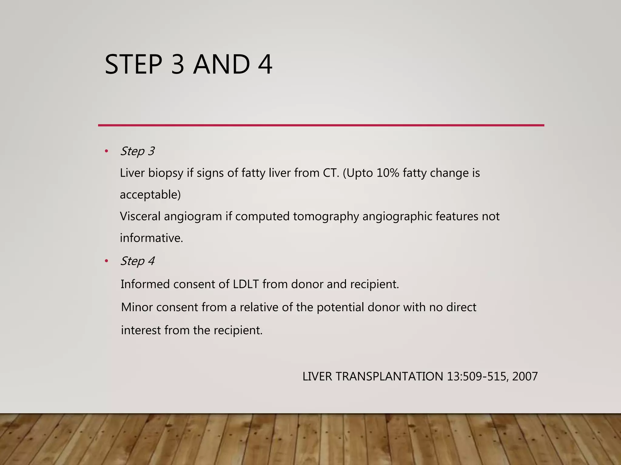 PREOPERATIVE DONOR WORKUP FOR LDLT | PPTX
