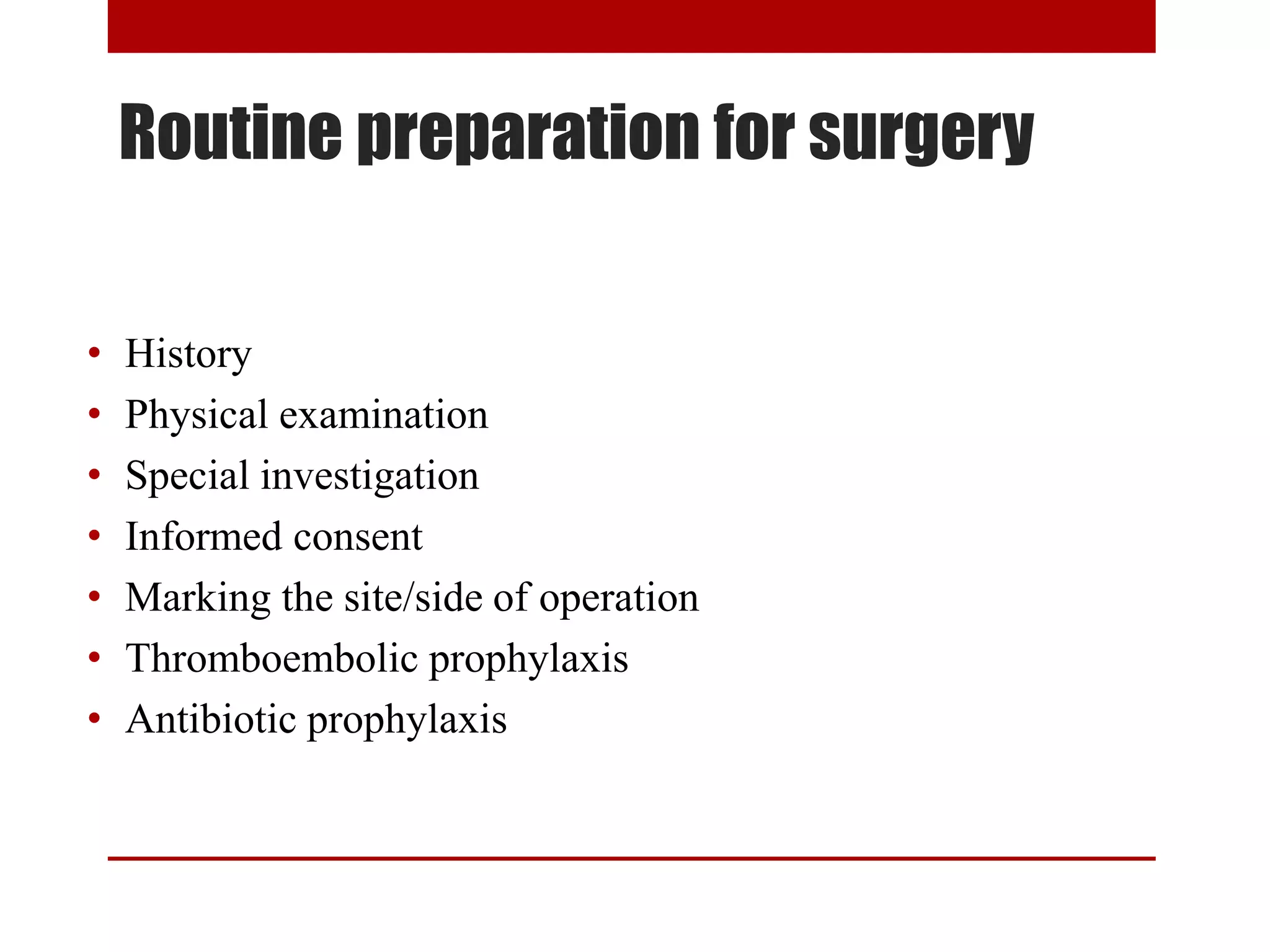 Preoperative preparation of patients for surgery | PPTX