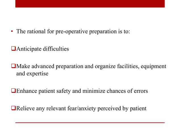 Preoperative preparation of patients for surgery | PPTX