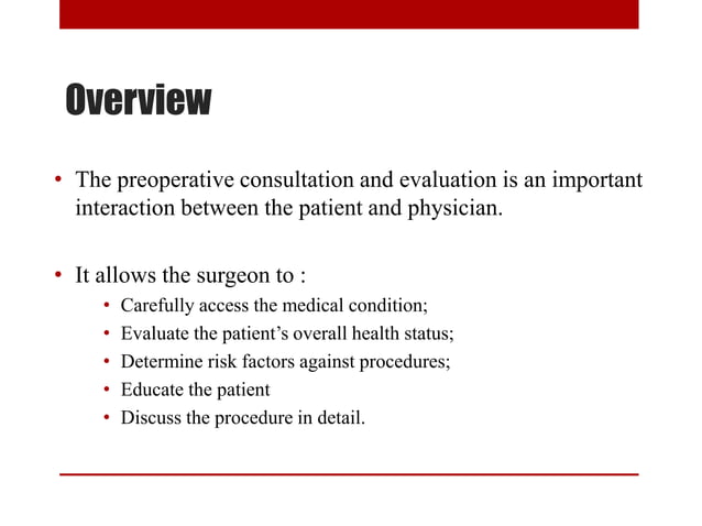 Preoperative preparation of patients for surgery | PPTX