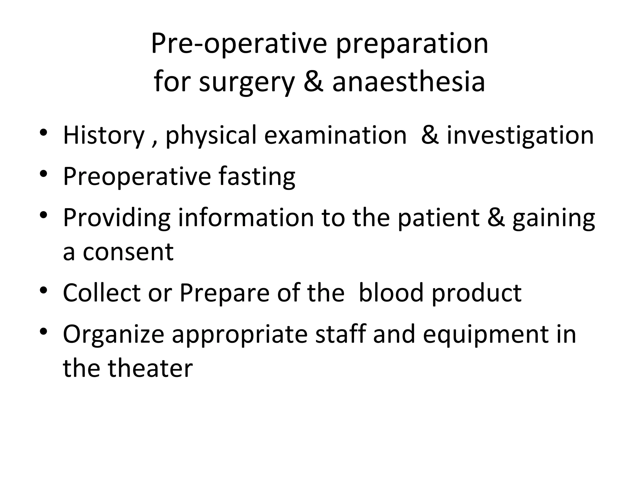 Preoperative and postoperative care | PPT